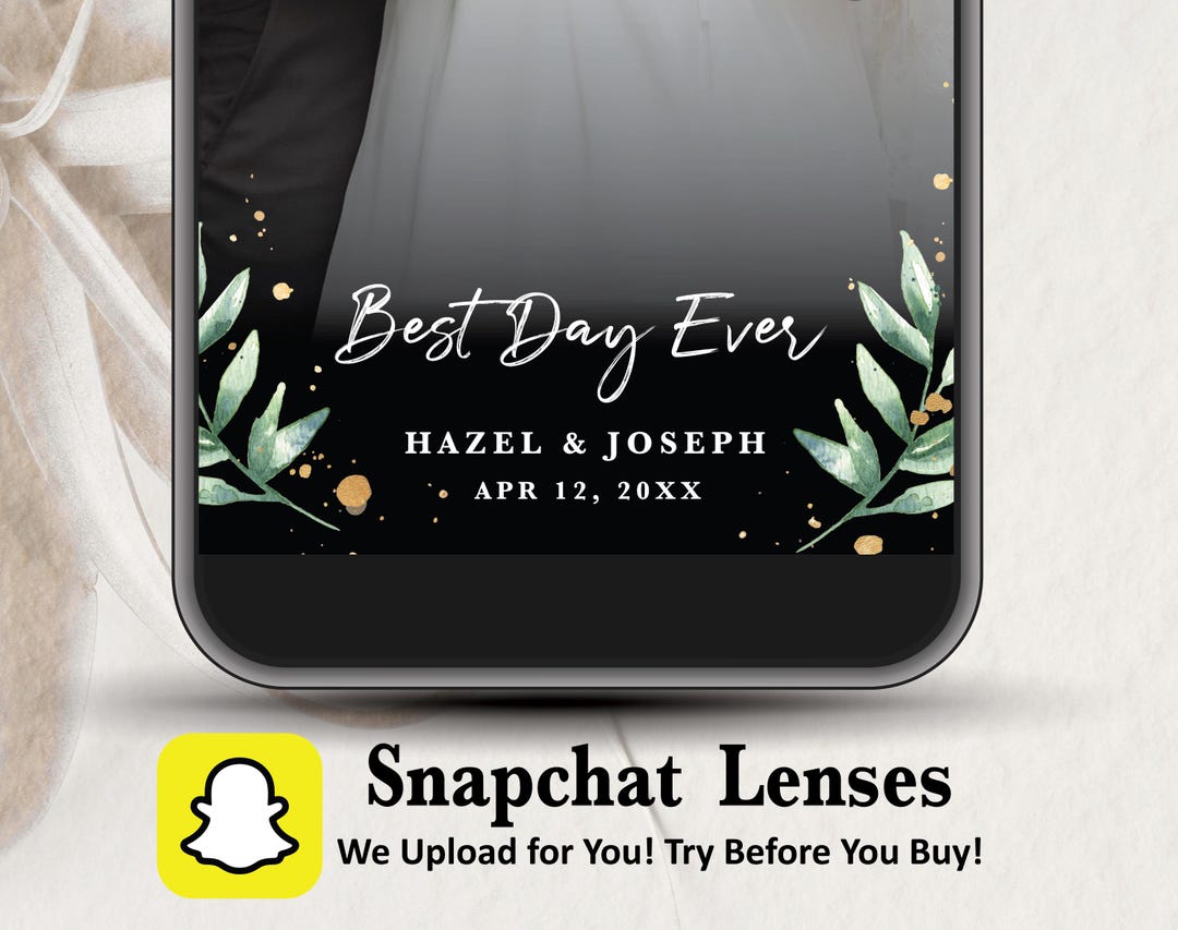 Greenery & Gold Snapchat Filter, Geofilter, Personalized Gift for Her ...