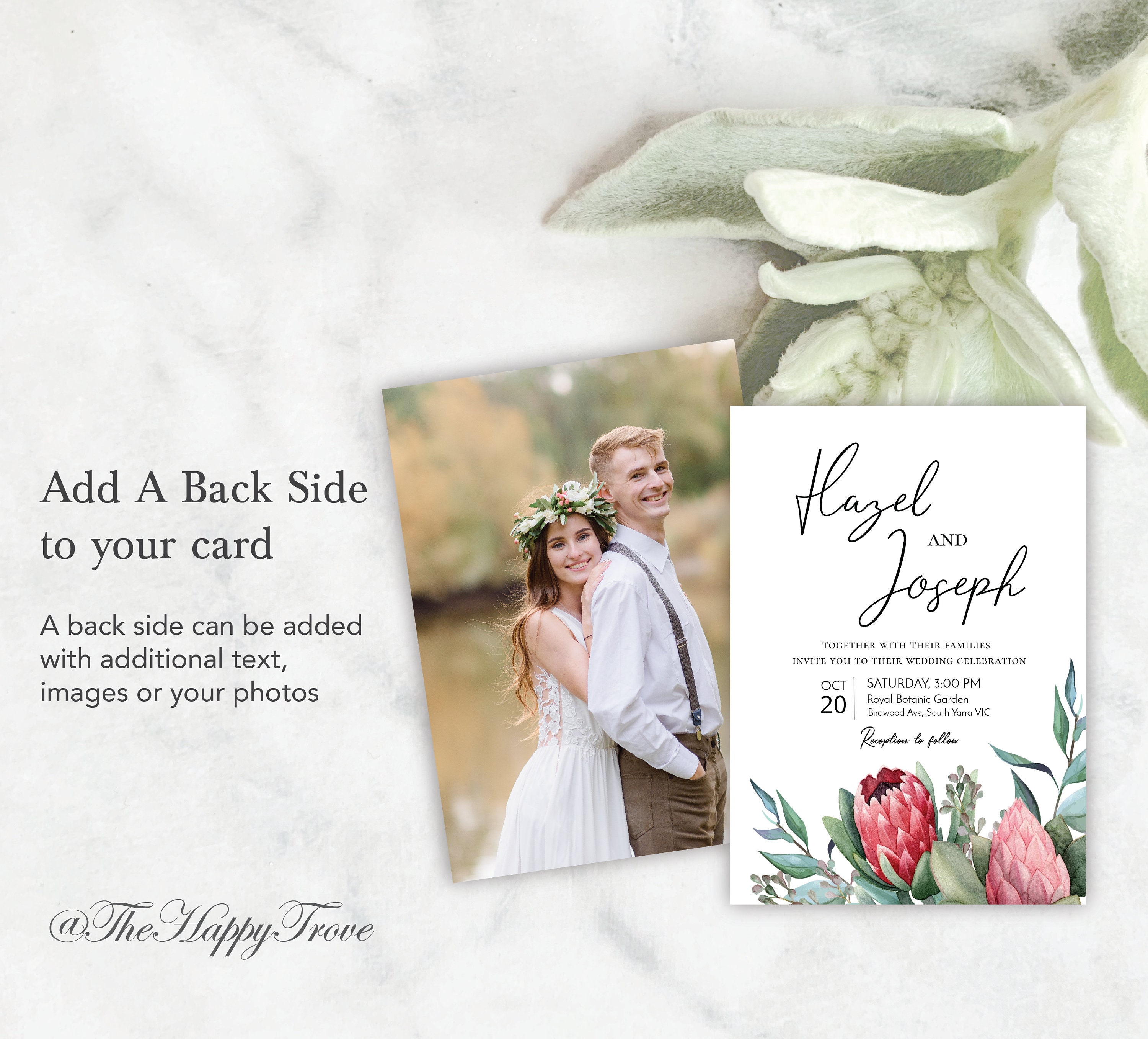 Protea Printable Wedding Invitation Set Editable Instant - Etsy