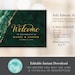 VERDA Emerald Green & Gold Welcome Sign, Poster Editable Digital ...