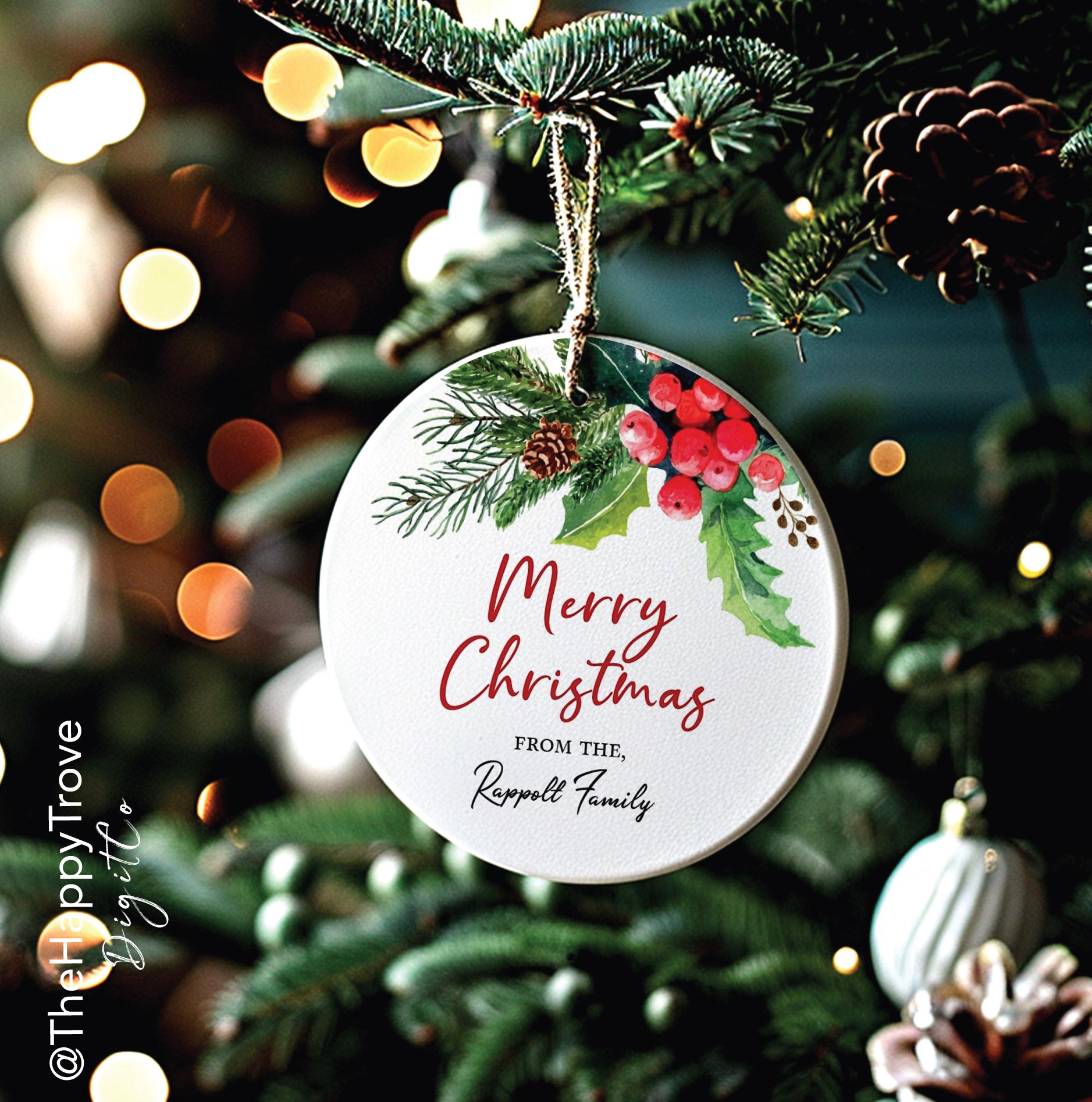Personalized Christmas Stickers: Elegant Round Gift Labels (digital ...