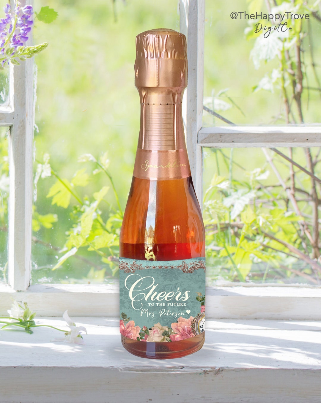 ALICE in Wonderland Whimsical Themed Mini Champagne Label, Mini Wine ...