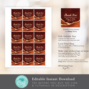 ALANI Maroon, Burnt Orange & Gold Round Sticker, Moody Autumn Favor ...