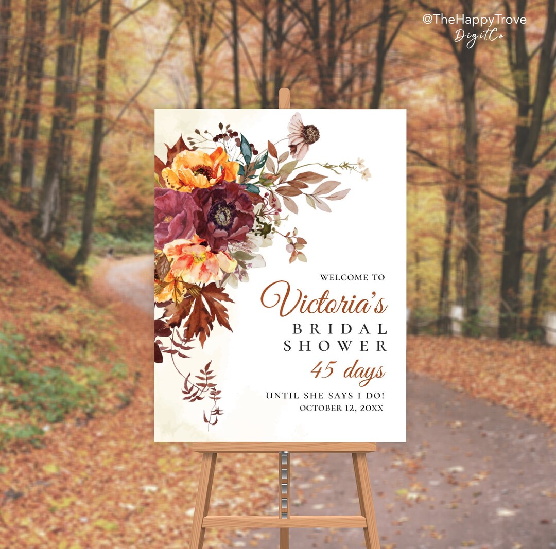 AMBER Fall in Love Bridal Shower Poster Editable Digital - Etsy