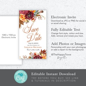 Rustic Fall Save the Date: Amber Autumn Evite (digital Download) - Etsy