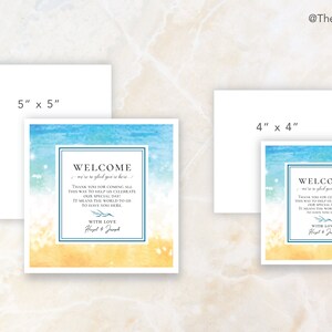 Beach Themed Welcome Bag Square Sticker, Digital Instant Download ...