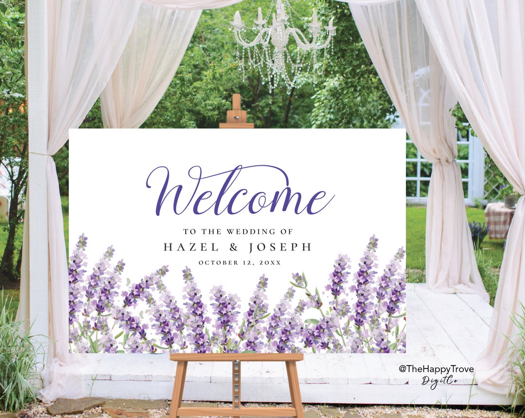 Lavender Themed Welcome Sign, Poster Editable Digital Instant Download ...