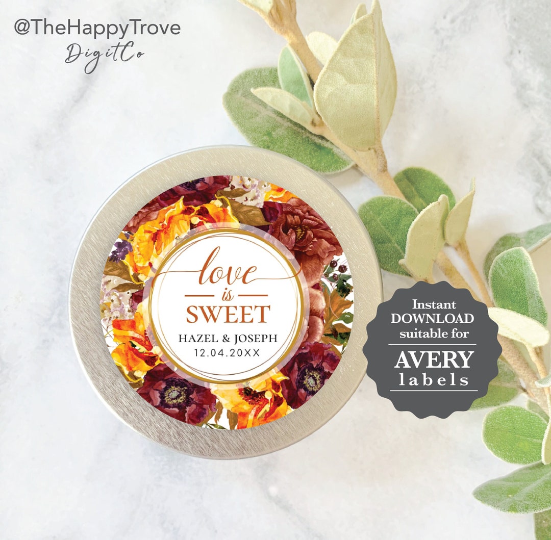 AMBER Fall in Love Round Sticker, Square Tag, Printable Digital Instant ...