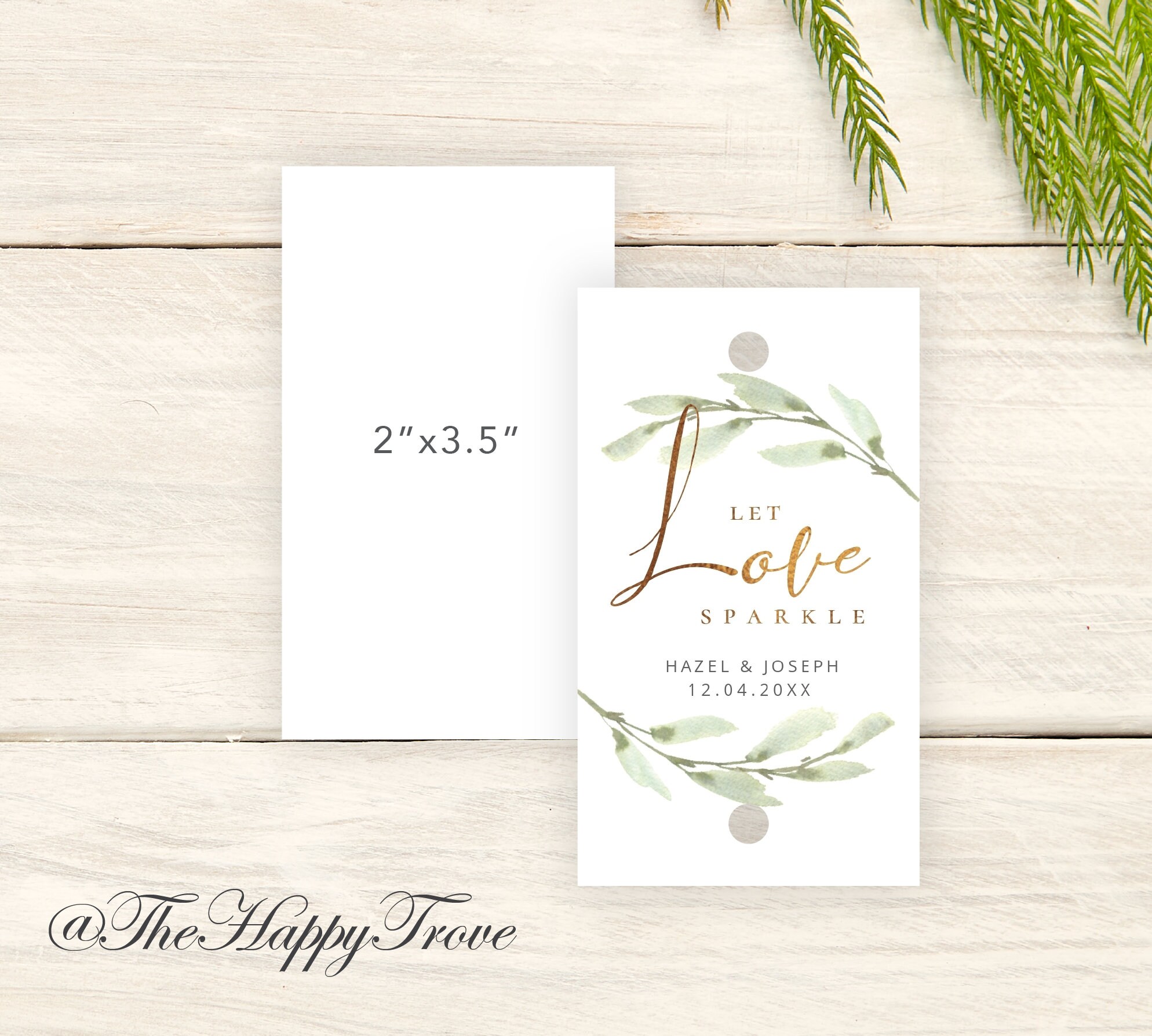 Greenery & Gold Sparkler Tags Editable Instant Download | Etsy