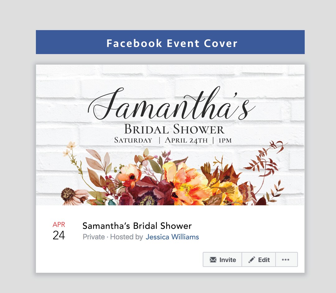AMBER Fall in Love Themed Facebook Event Cover, Editable Instant ...