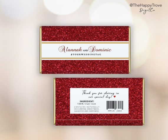 RUBY Red Glitter Chocolate Bar Wrapper Aldi 40g Hershey - Etsy