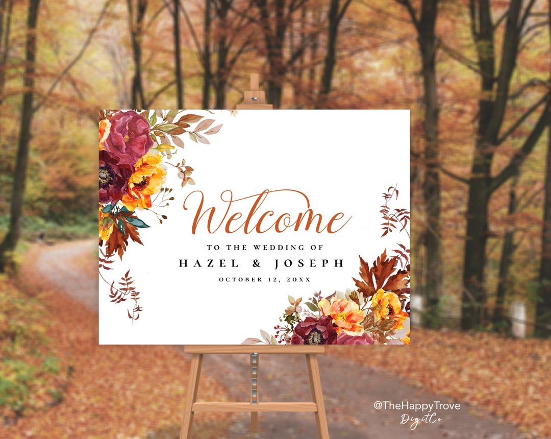 AMBER Fall in Love Welcome Sign, Poster Editable Digital Instant ...