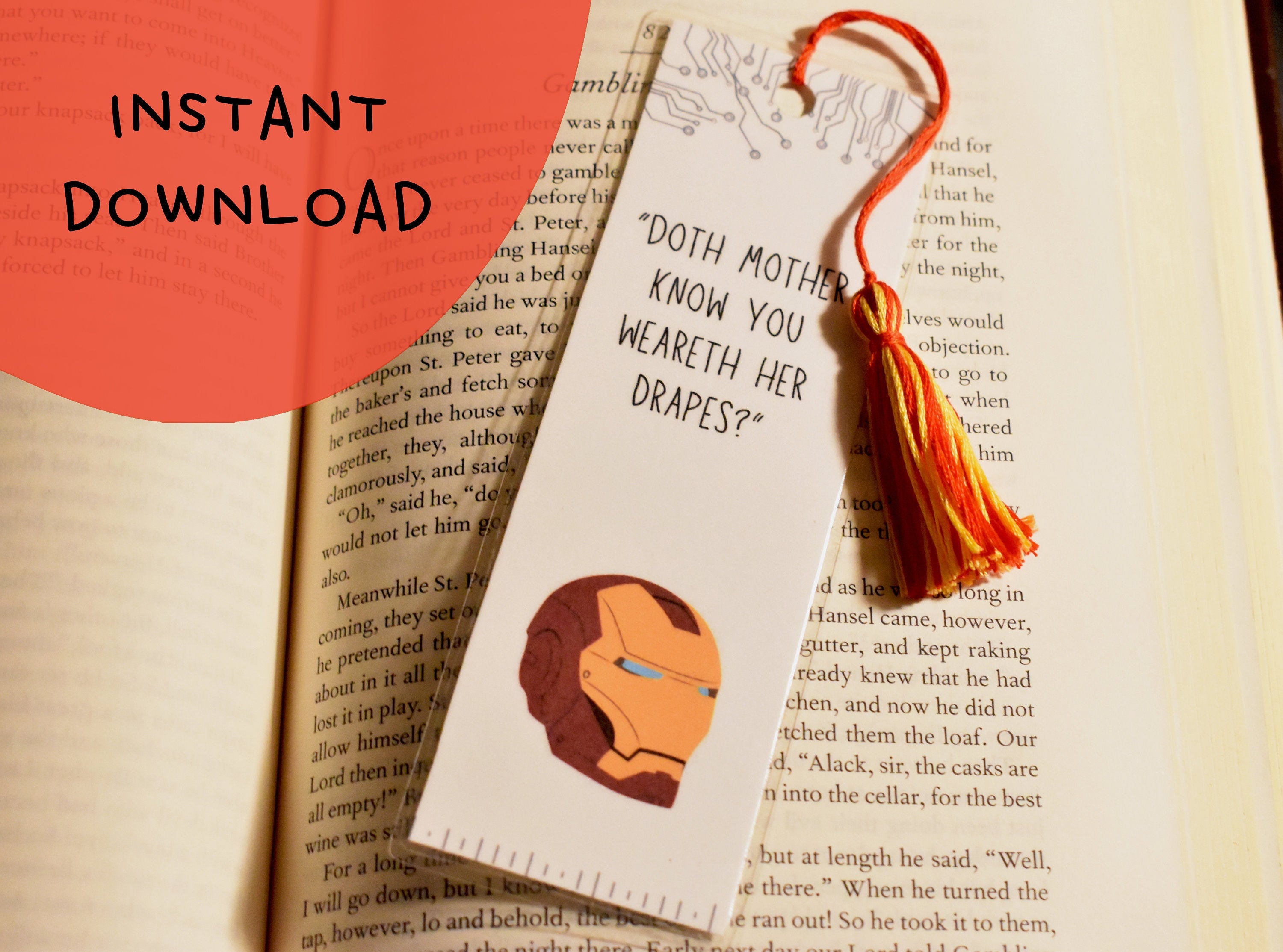 Iron Man Printable Bookmark | Instant Download - Etsy UK