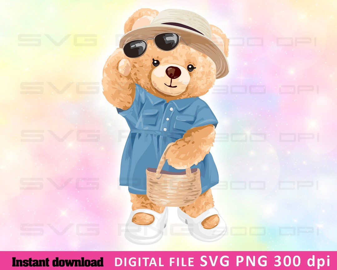 Teddy Bear Girl SVG PNG | DTG Printing | Instant Download | T-shirt ...