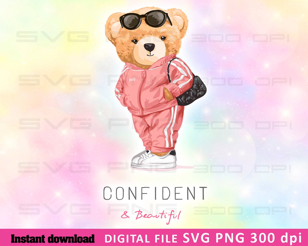 Cool Bear Girl SVG PNG | DTG Printing | Instant Download | T-shirt ...