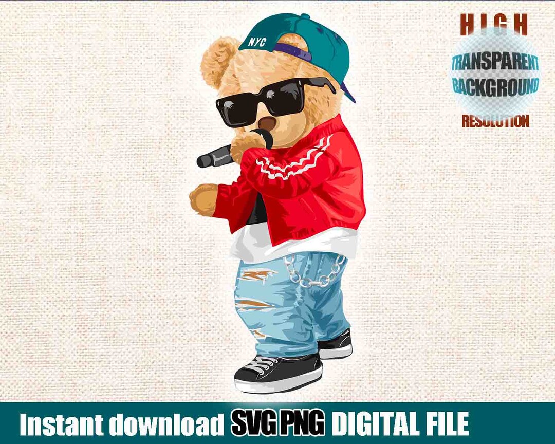 Cool Bear SVG PNG | DTG Printing | Instant Download | T-shirt ...