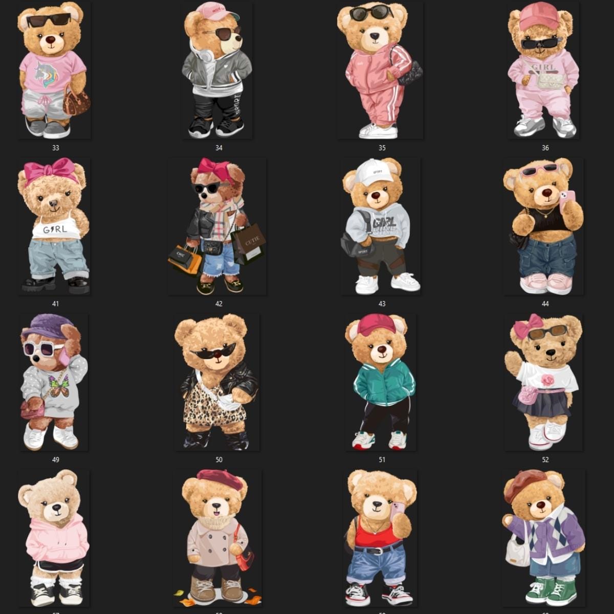Teddy Bear Girl Clipart | 70 PNG & SVG Graphics, Nursery Art - Etsy