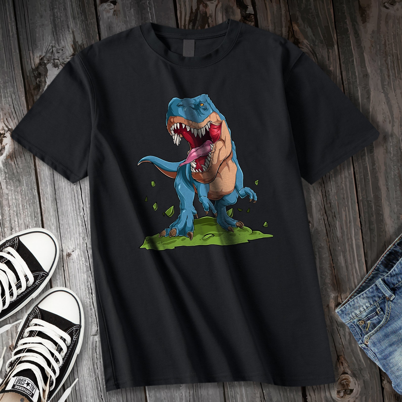 Blue Angry Tyrannosaurus T Rex Dinosaur Monster Instant - Etsy