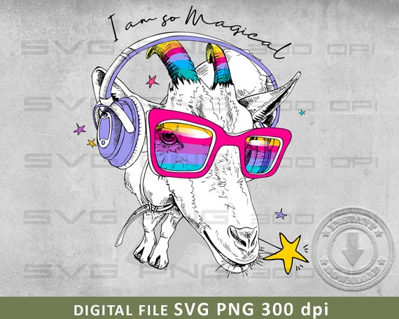 Goat With Glasses and Headphones PNG SVG Sublimation Design - Etsy