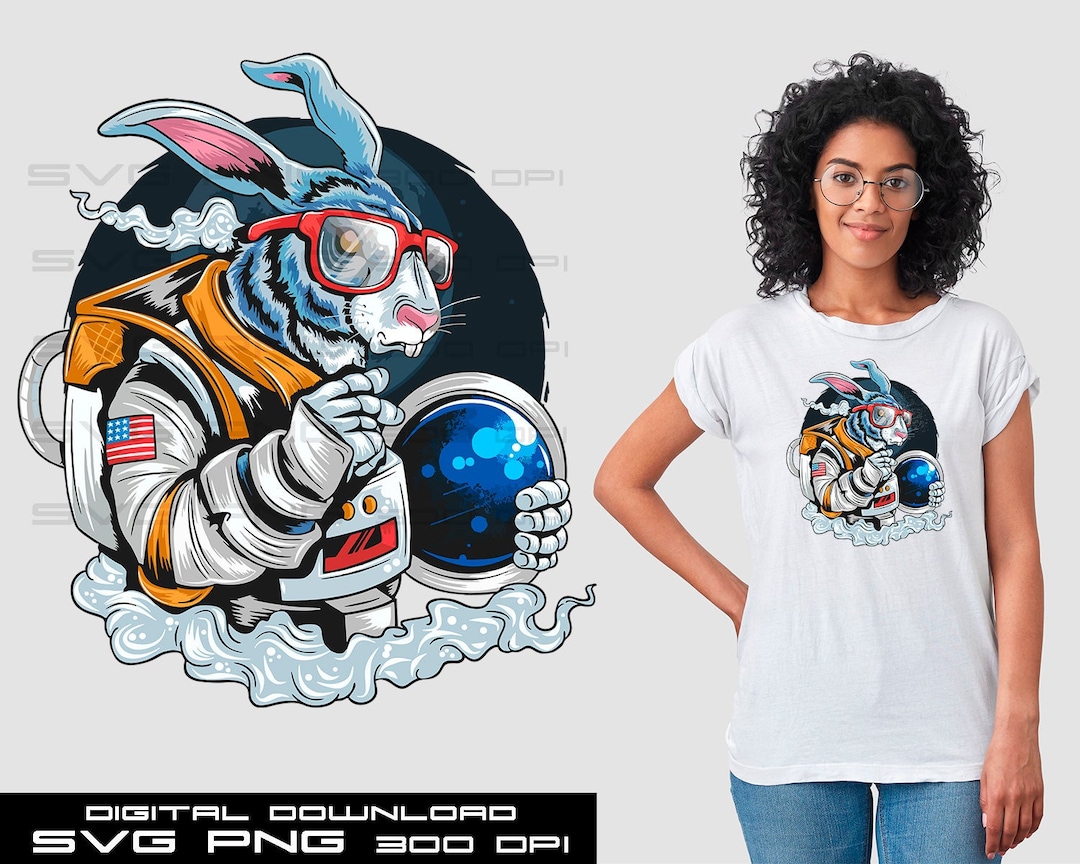 Rabbit Astronaut PNG SVG: Sublimation Design (digital Download) - Etsy