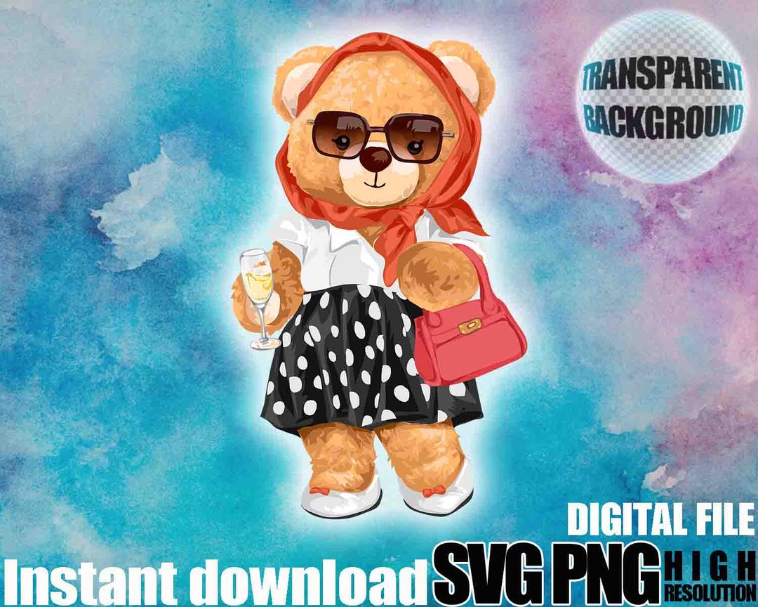 Teddy Bear Girl SVG PNG | DTG Printing | Instant Download | T-shirt ...