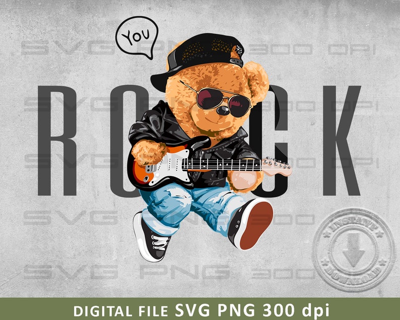 Cool Bear SVG PNG | DTG Printing | Instant Download | T-shirt ...