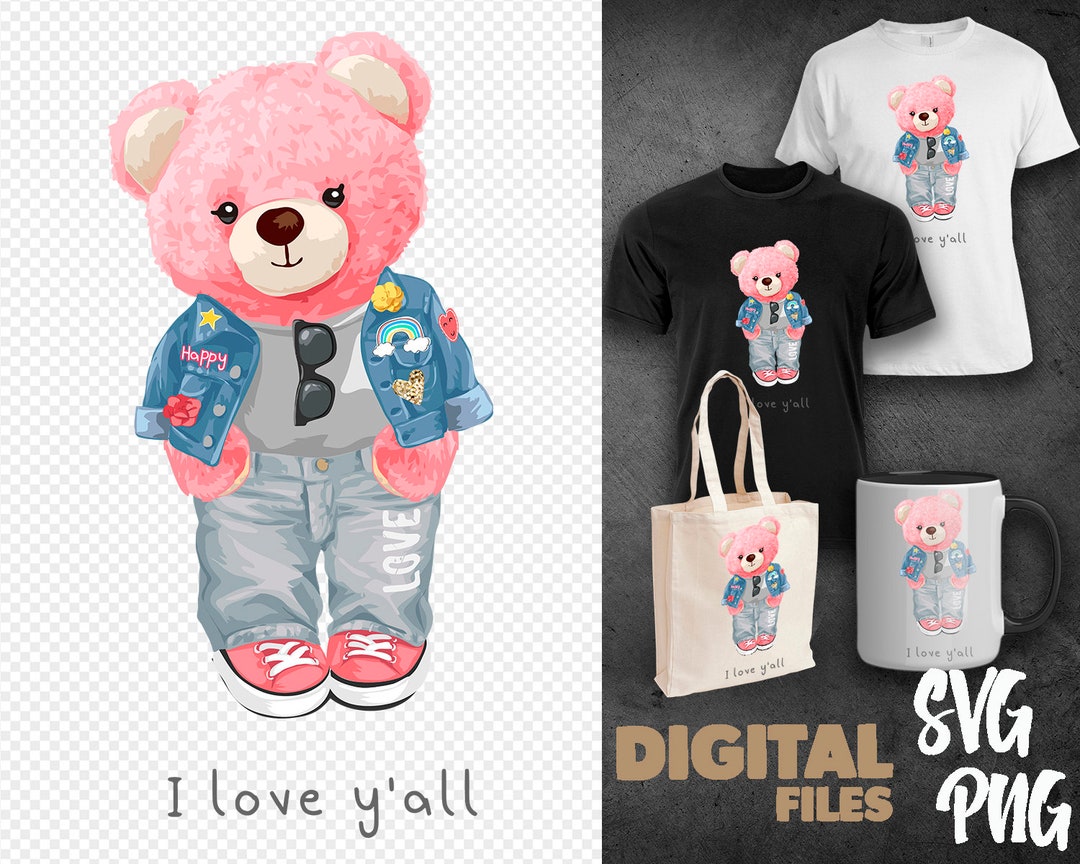 Cool Bear Girl SVG PNG | DTG Printing | Instant Download | T-shirt ...