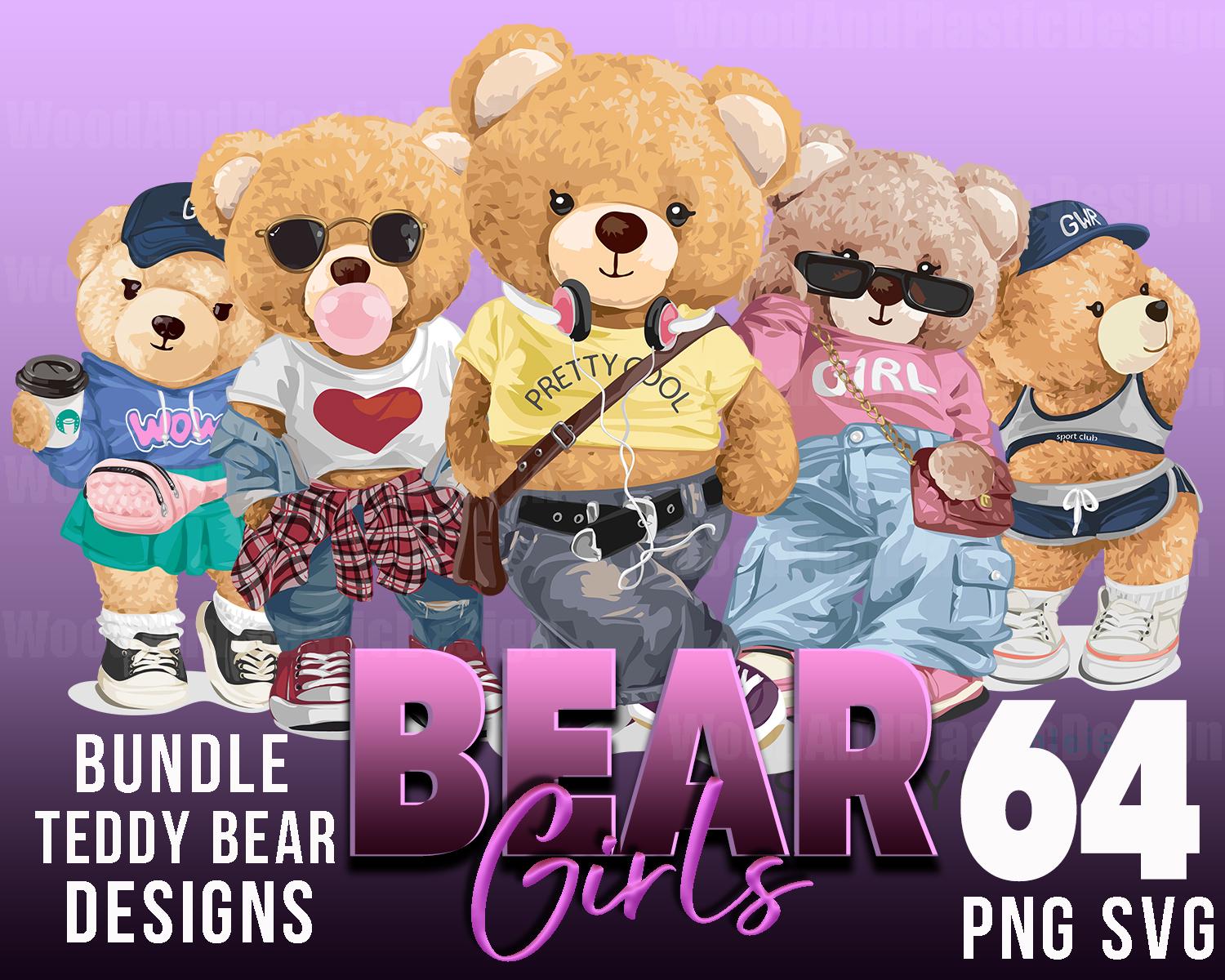 Teddy Bear Girl Clipart | 64 PNG SVG Designs (digital Download) - Etsy