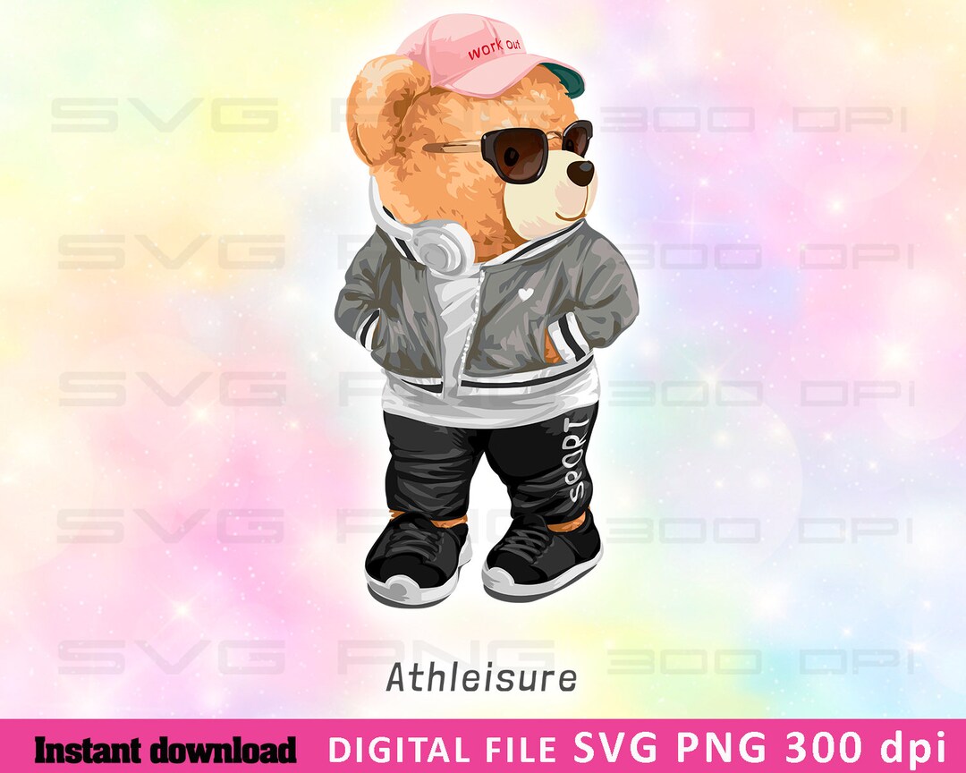 Cool Bear Girl SVG PNG | DTG Printing | Instant Download | T-shirt ...