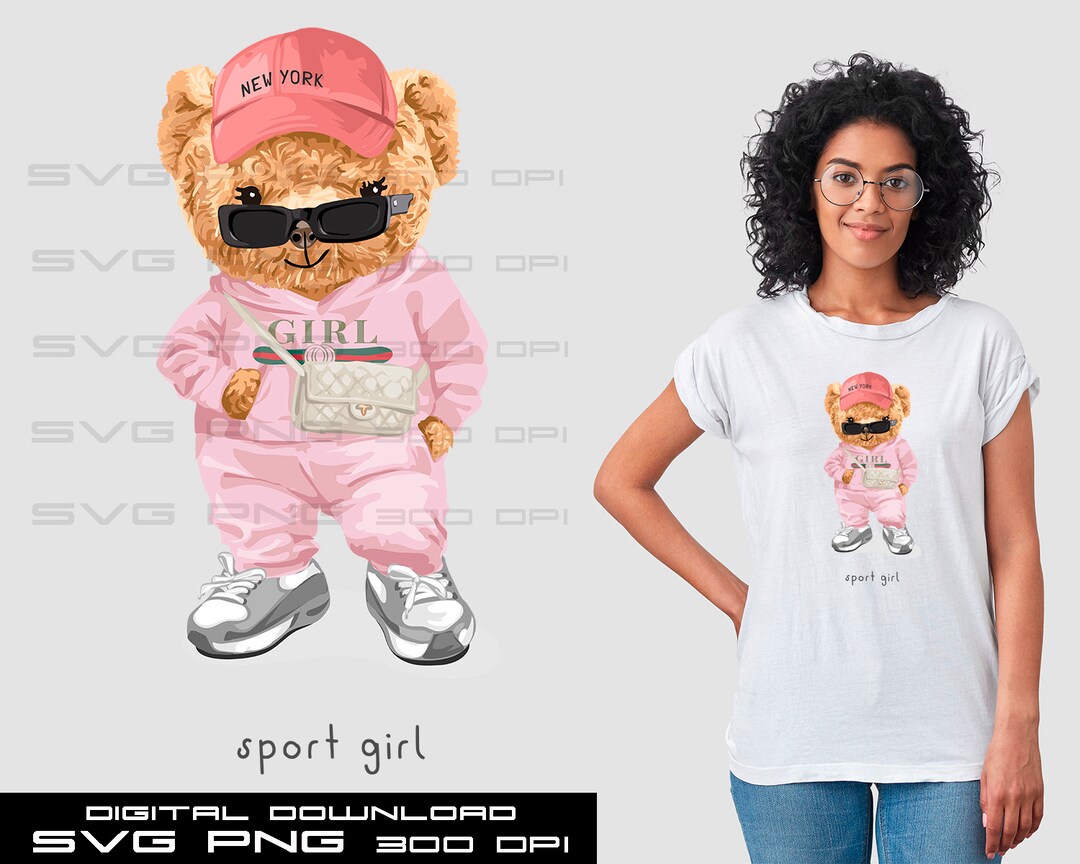 Cool Bear Girl SVG PNG | Fashion Doll Graphic (digital Download) - Etsy