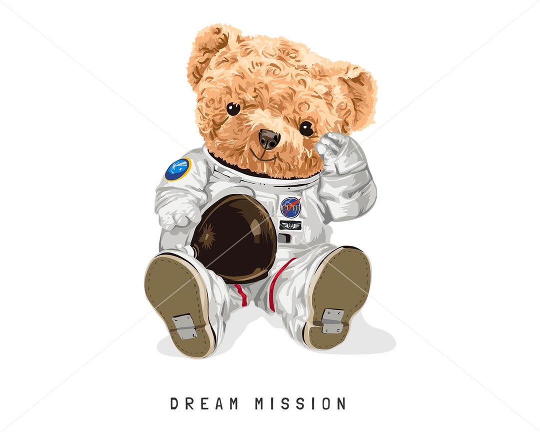 Teddy Bear Astronaut SVG PNG | DTG Printing | Instant Download | T ...