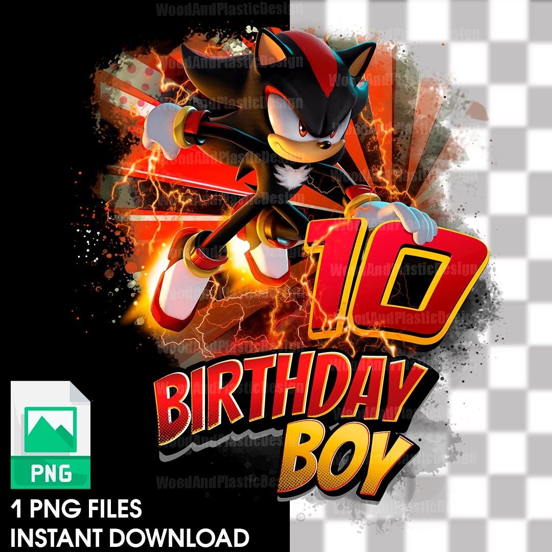 Shadow The Hedgehog / Cumpleaños de niño 4º PNG / Diseño de cumpleaños ...