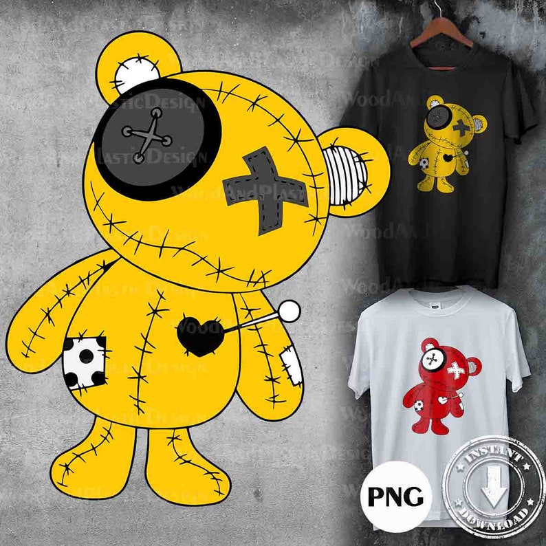Voodoo Doll Teddy Bear PNG | DTG Printing | Instant Download | T-shirt ...