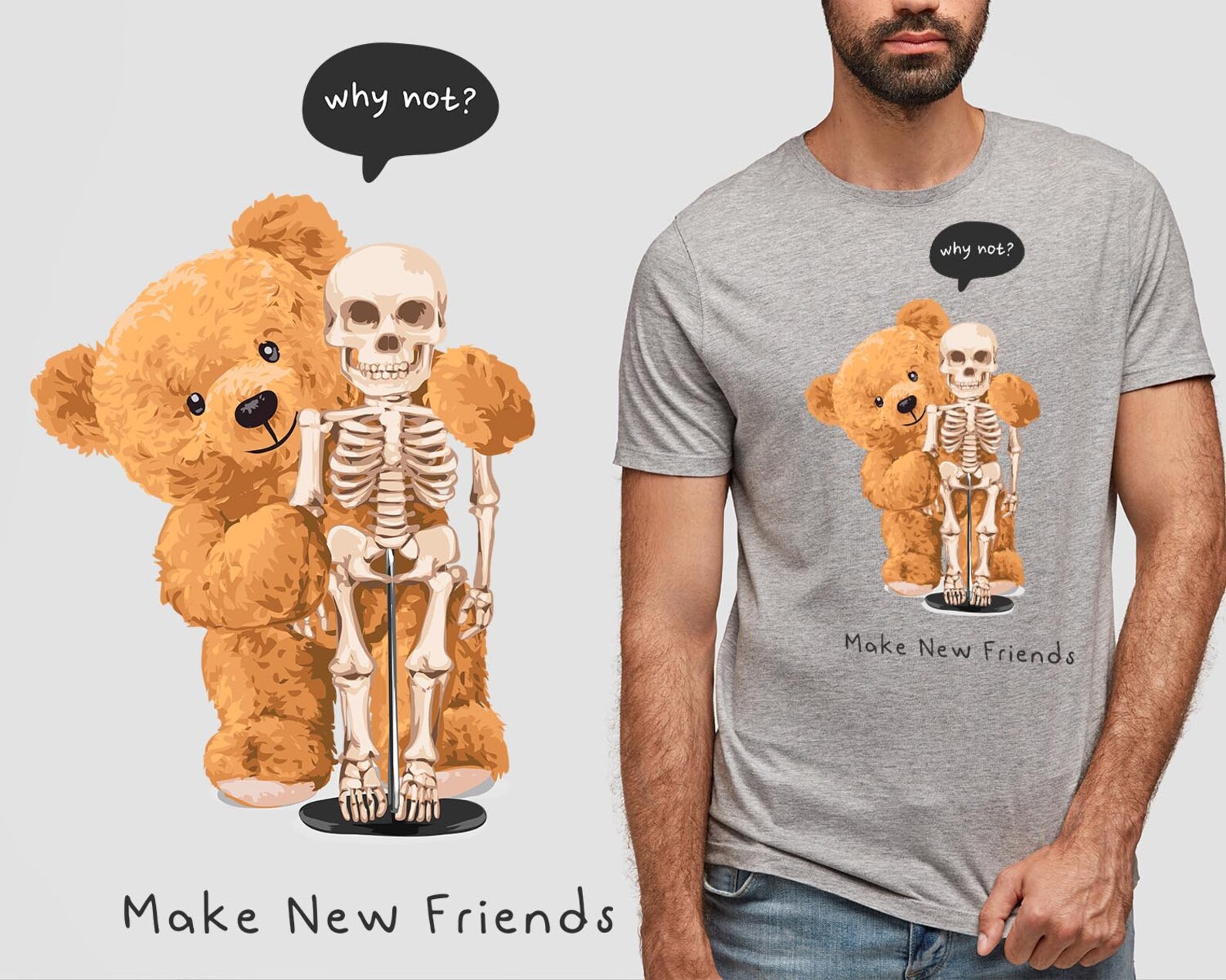Teddy Bear Skeleton SVG PNG | DTG Printing File (digital Download) - Etsy