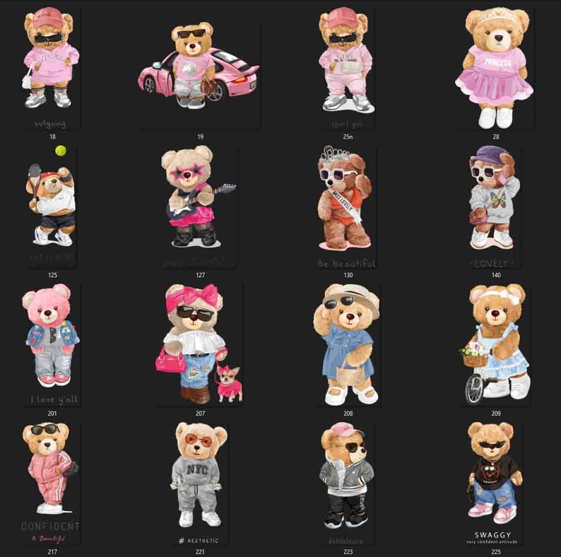 Teddy Bear Girl Clipart: 42 PNG SVG Images (digital Download) - Etsy