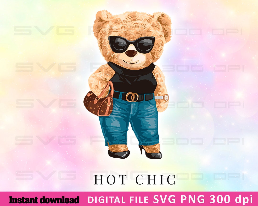 Cool Bear Girl SVG PNG | DTG Printing | Instant Download | T-shirt ...