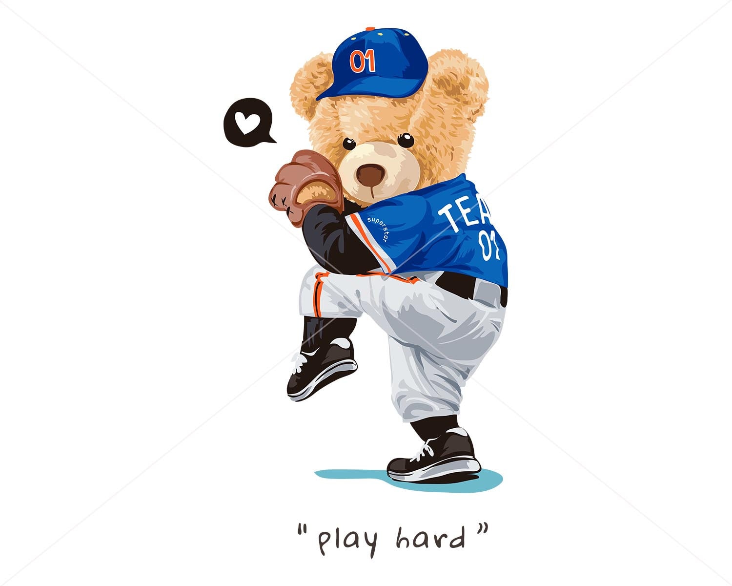 Teddy Bear Baseball Player SVG PNG: DTG Printing File (digital Download ...