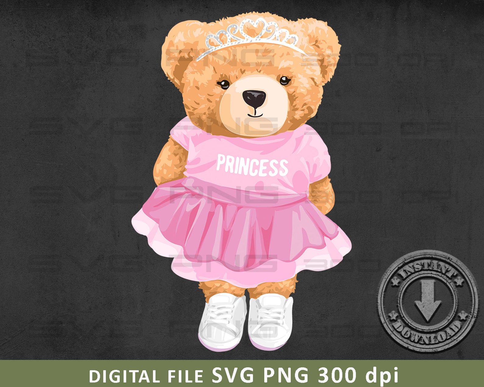 Cool Bear Girl SVG PNG DTG Printing Instant Download - Etsy