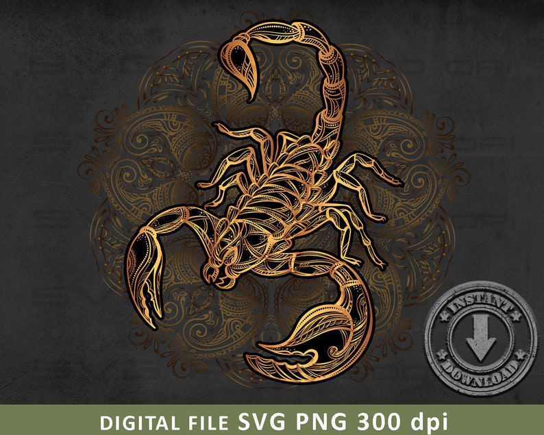 Pattern With Scorpion Ai Svg Png DTG Printing Instant - Etsy