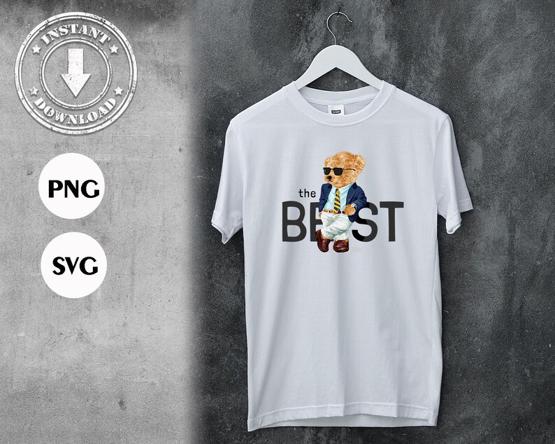 Cool Bear SVG PNG DTG Printing Instant Download T-shirt - Etsy