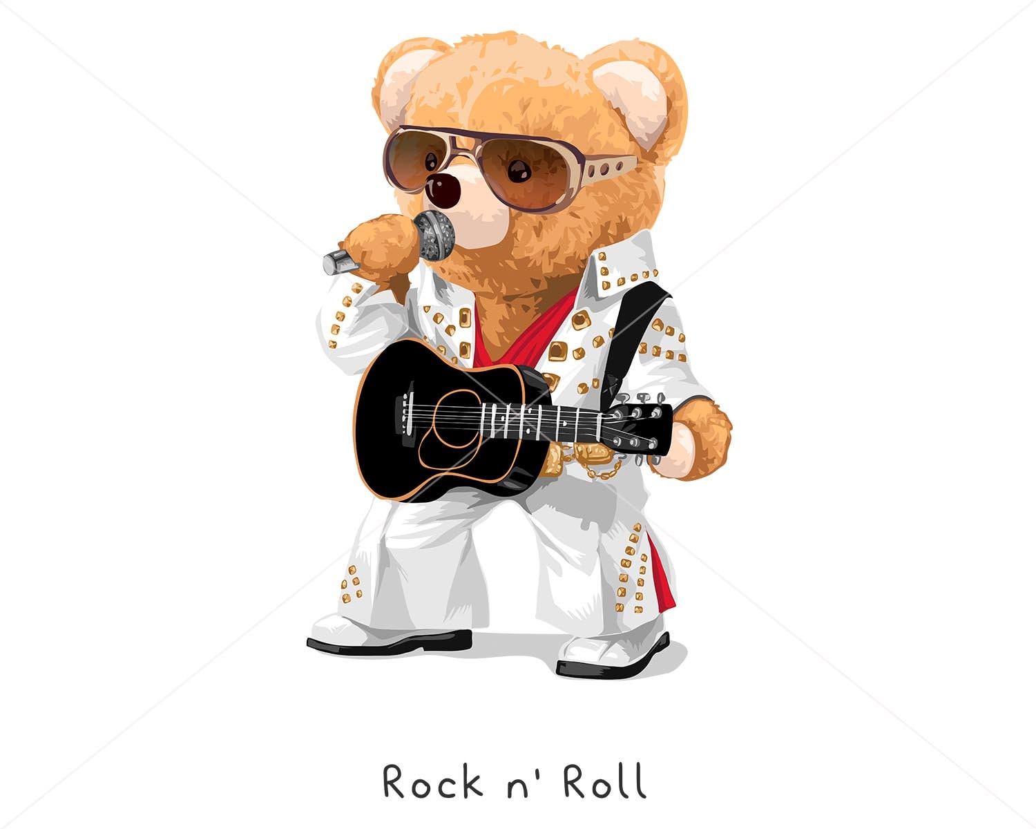 Popular Teddy Bear With Guitar SVG PNG DTG Printing - Etsy