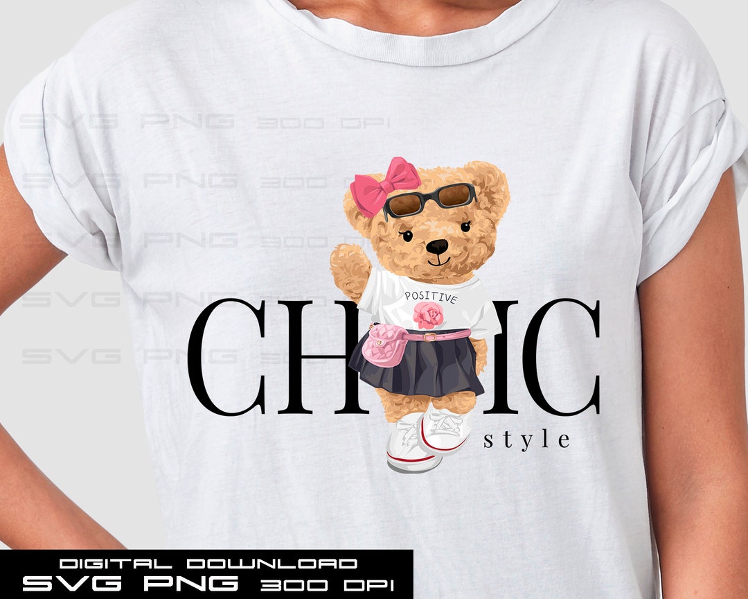 Teddy Bear Girl SVG PNG | DTG Printing | Instant Download | T-shirt ...