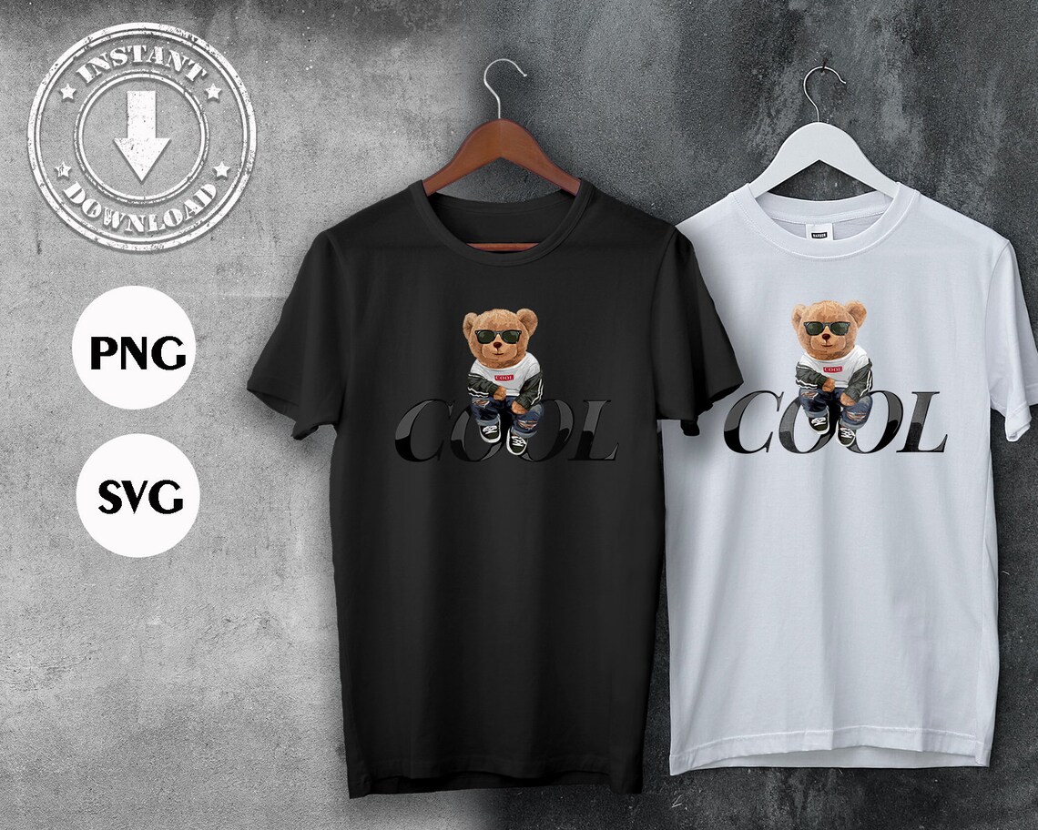 Cool Bear SVG | T-shirt Sublimation Design (digital Download) - Etsy