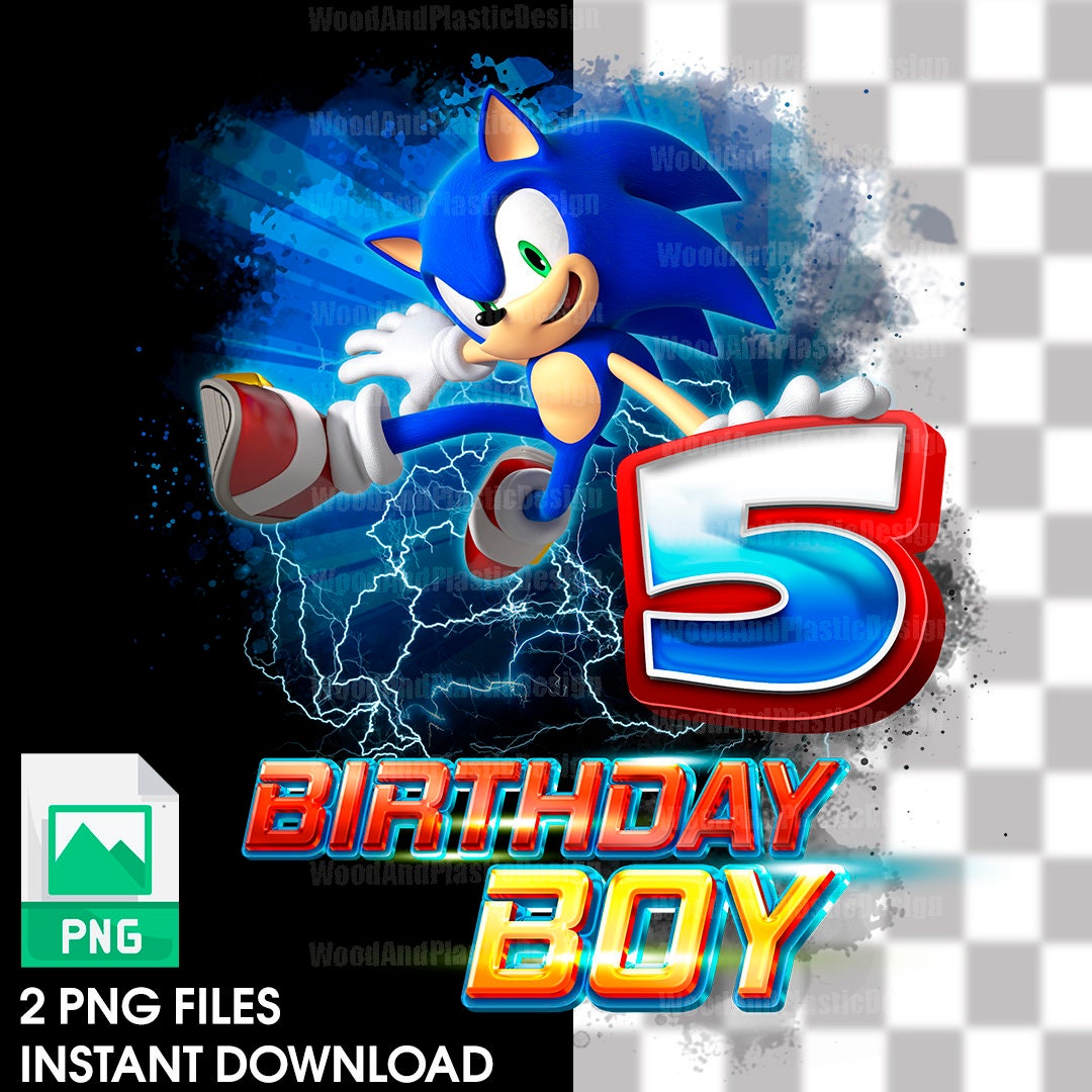 Sonic Birthday Boy 5th PNG Birthday Design Digital Download PNG High Quality PNG - Etsy