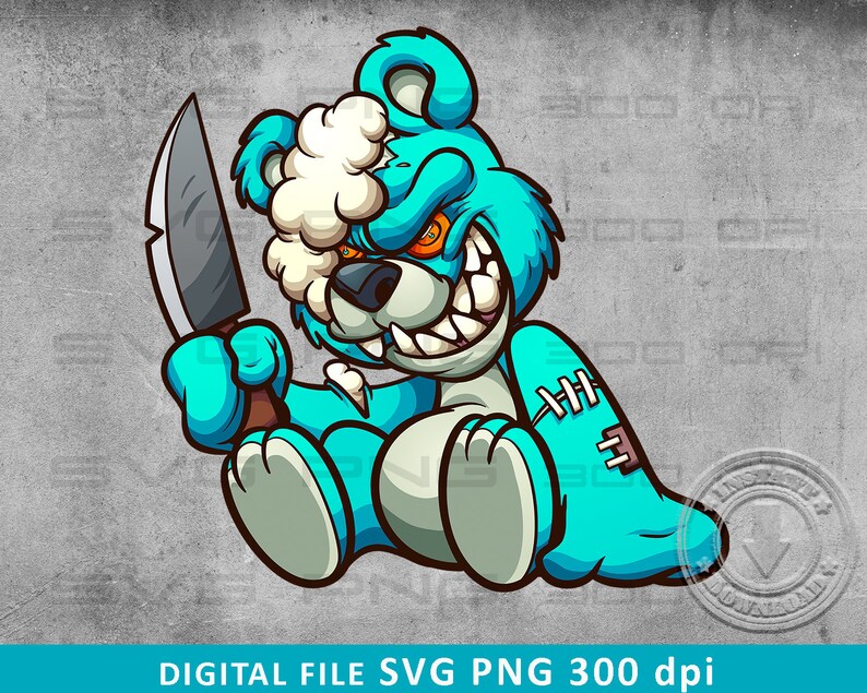 Zombie Bear SVG PNG DTG Printing Instant Download - Etsy
