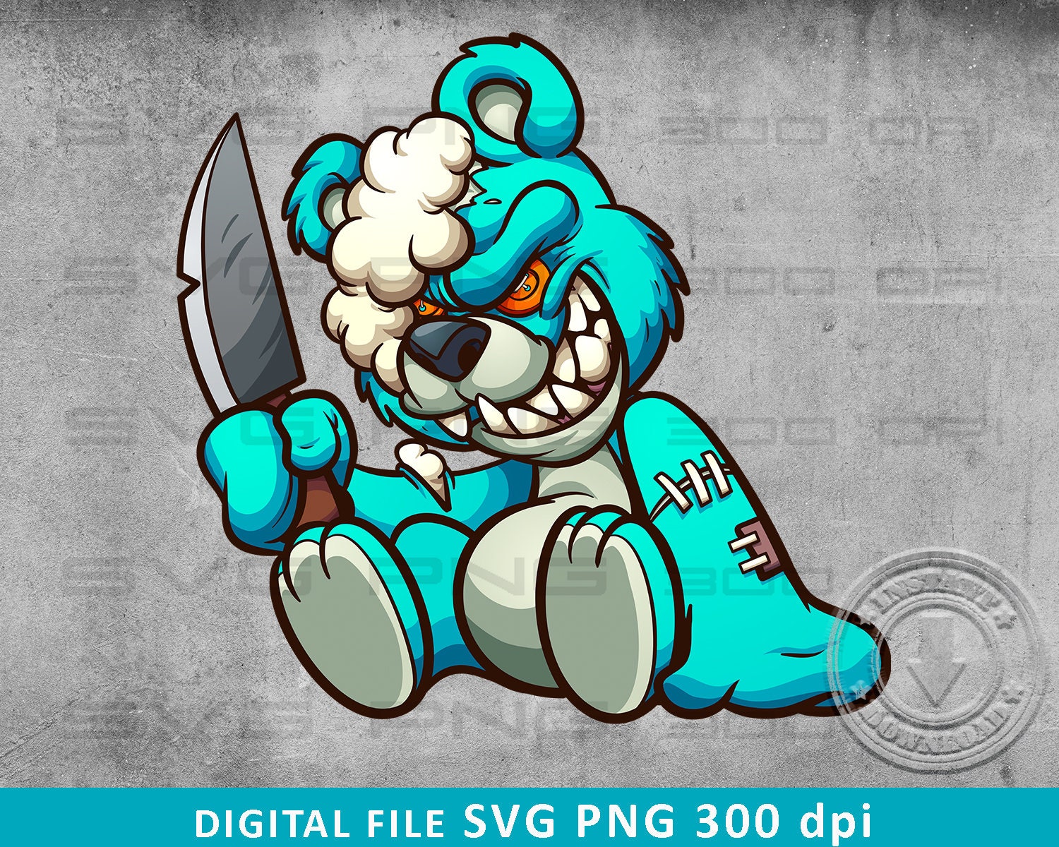 Zombie Bear SVG PNG DTG Printing Instant Download - Etsy UK