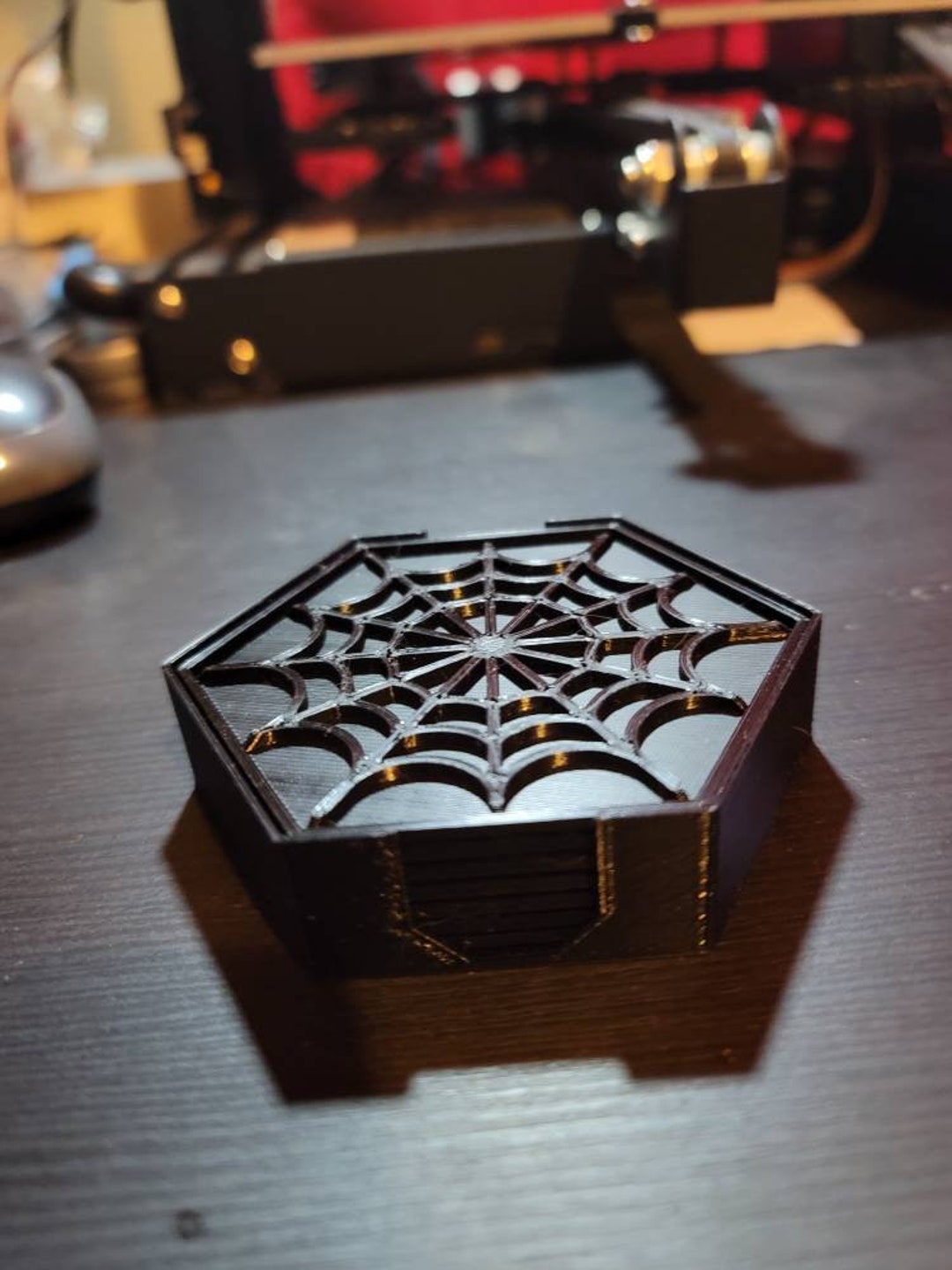 Spider Web Coaster Set - Etsy