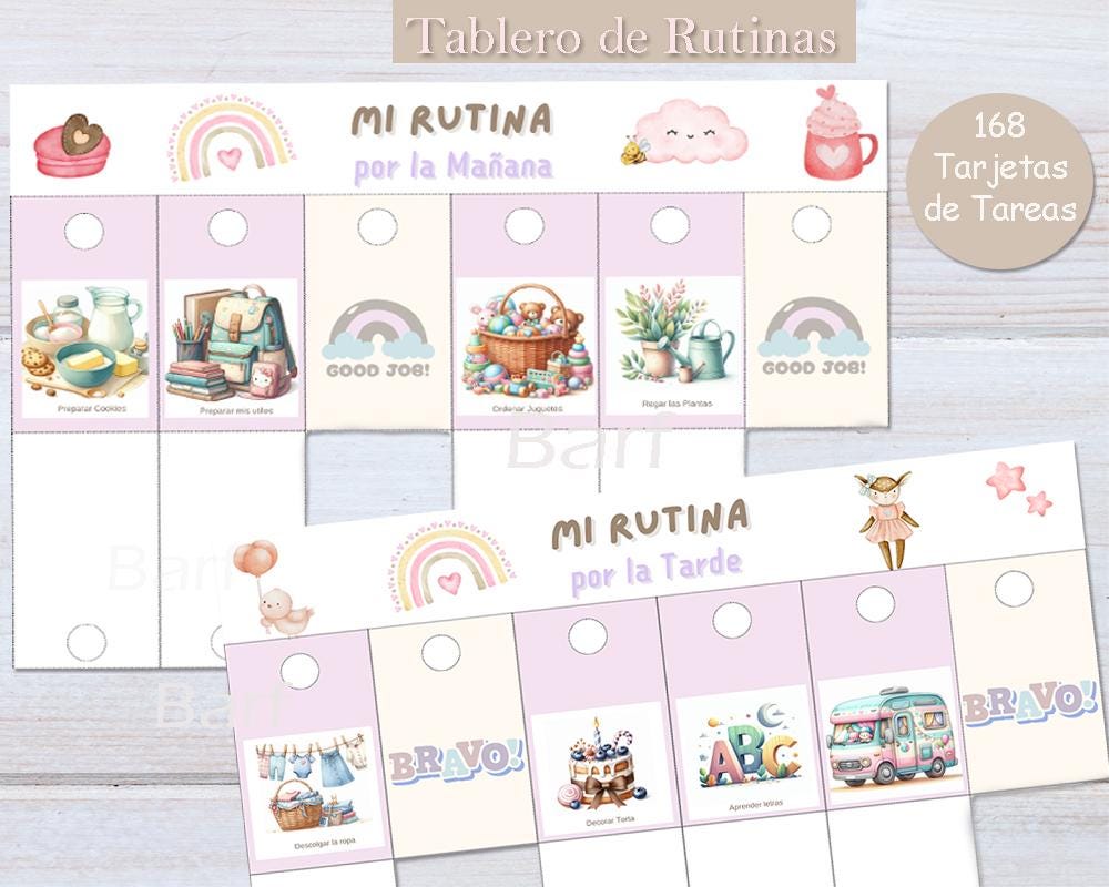 Tablero De Rutinas Diarias Y Hábitos Para Niños, Tareas Montessori ...