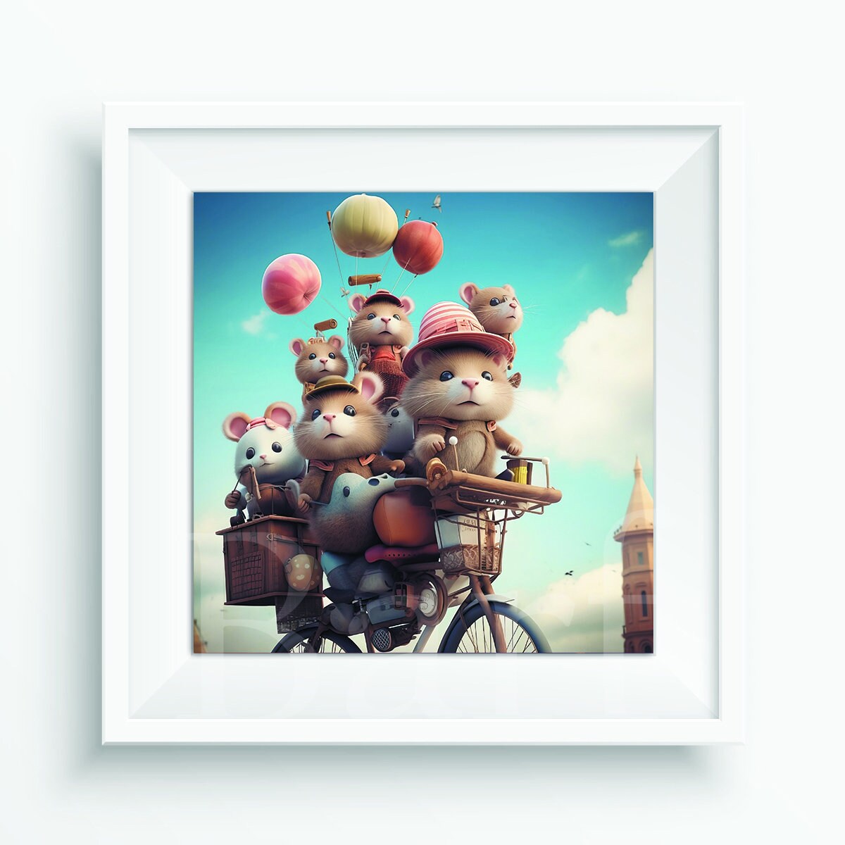 Printable Set of 9 little mouse prints, Cute Animals, Digital Download ...