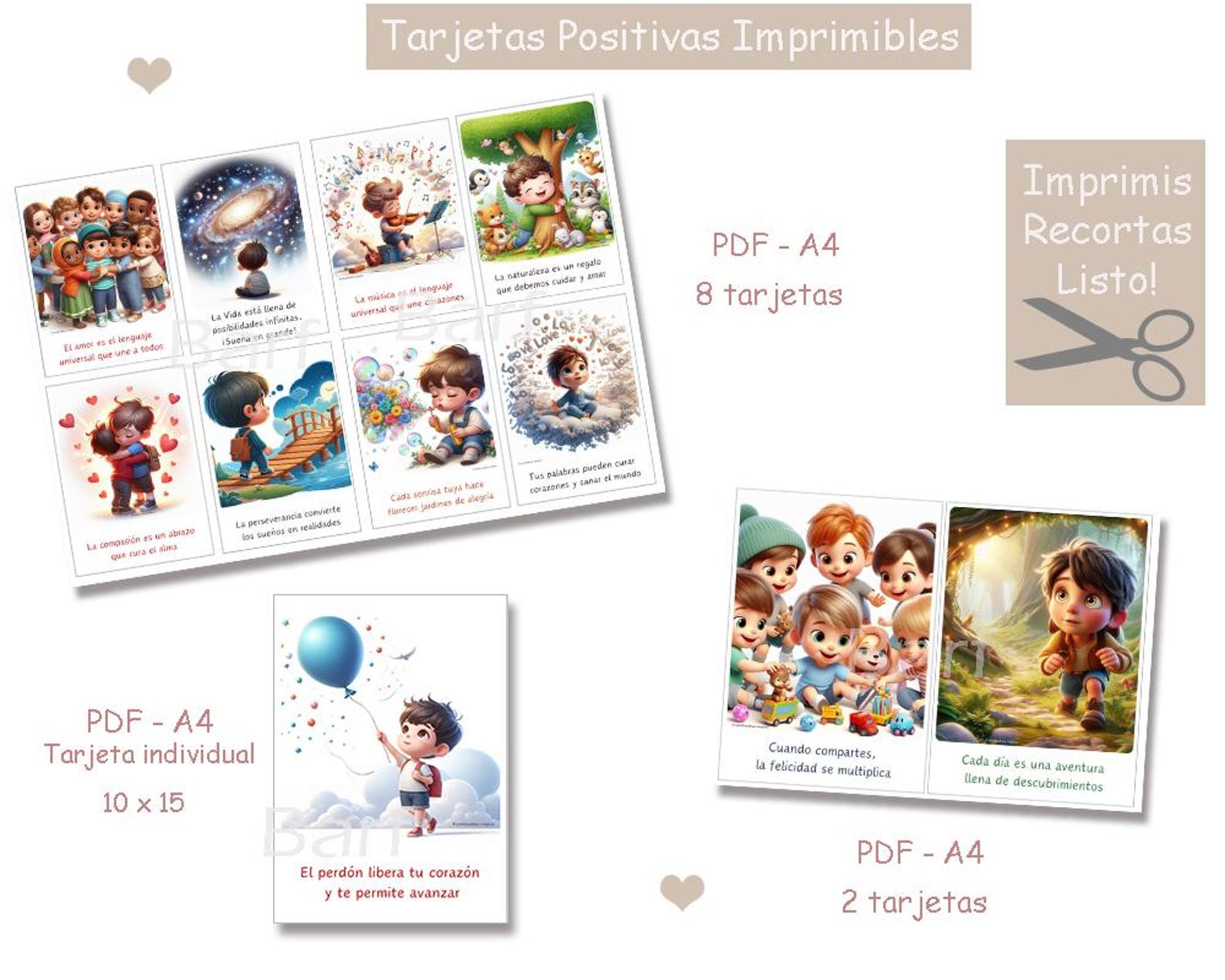 60 Tarjetas De Afirmaciones Positivas Para Niños Imprimibles, PDF ...