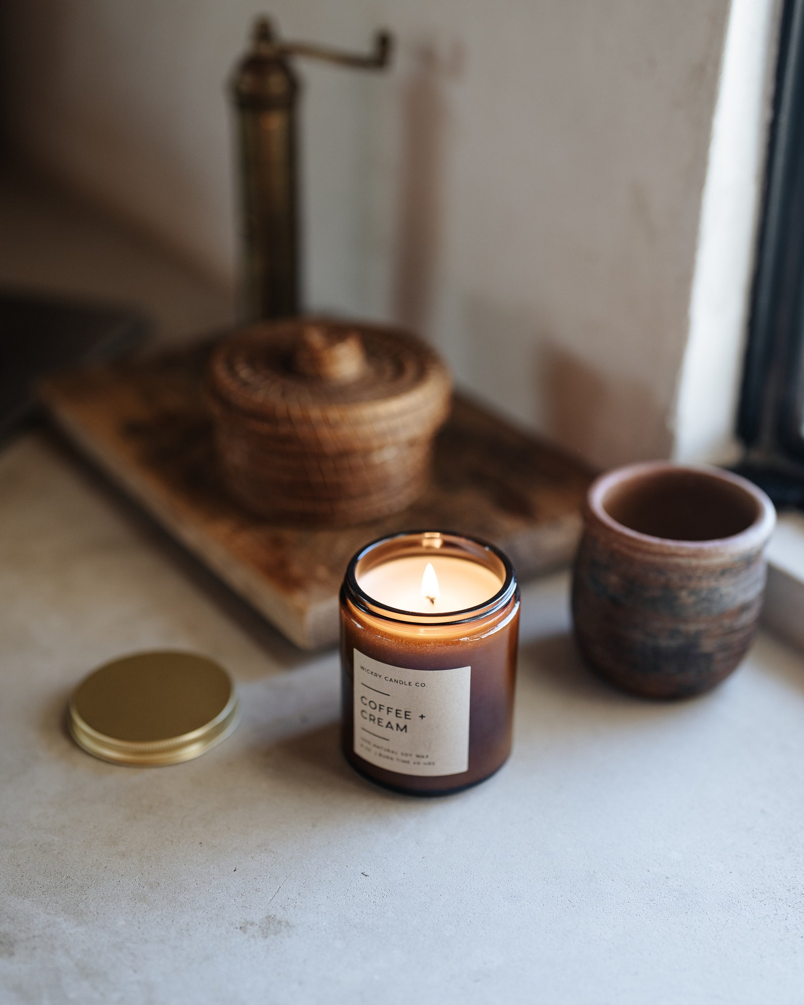 Coffee Cream Soy Candle, Espresso Scented, Nontoxic Amber Jar - Etsy